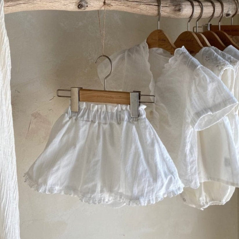 Anne Shirley Shelly Baby Girls Bloomer Skirt | White