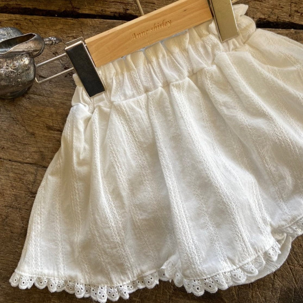 Anne Shirley Shelly Baby Girls Bloomer Skirt | White