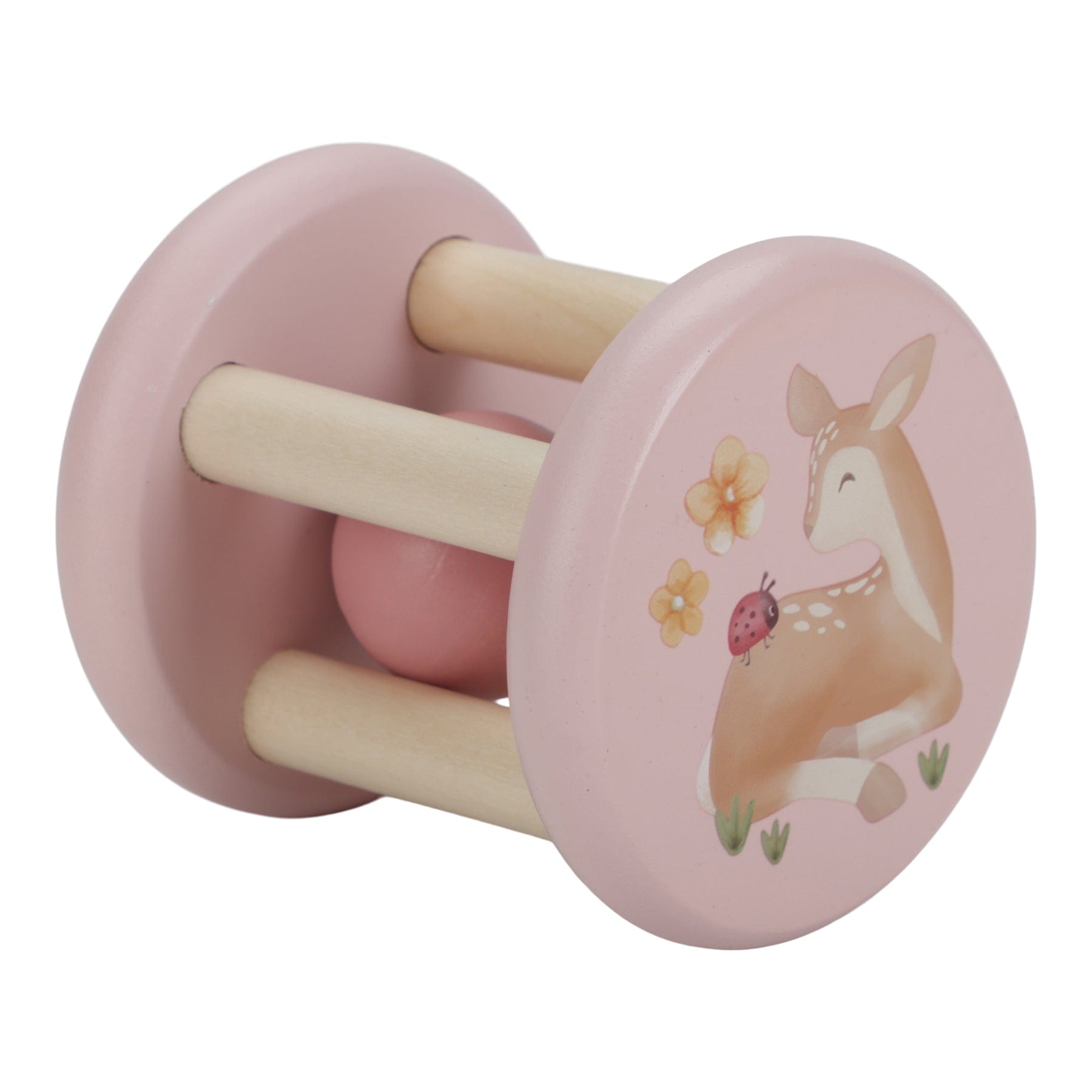 Little Dutch Pink Roller Rattle - Fairy Garden | Baby Sensory Rattle