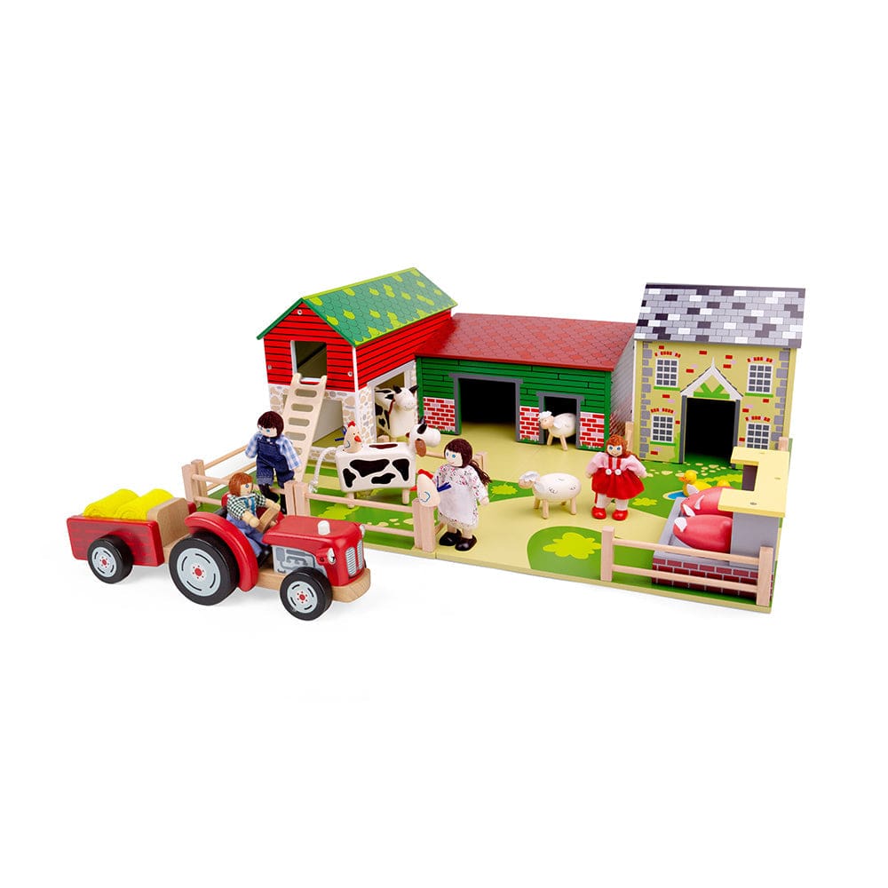 Tidlo Farm Yard Wooden Toy Bundle | Wooden Farm Toy Playset